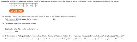 Solved A Construct A Dotplot Of The Data Will The Mean Or Chegg