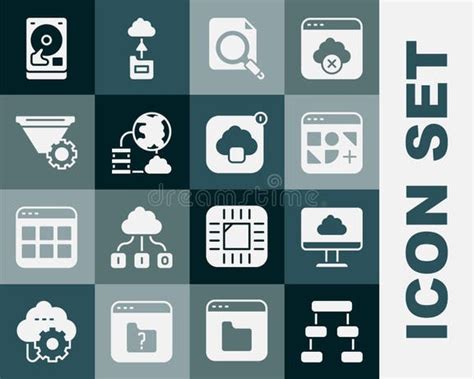 Set Hierarchy Organogram Chart Cloud Technology Data Transfer