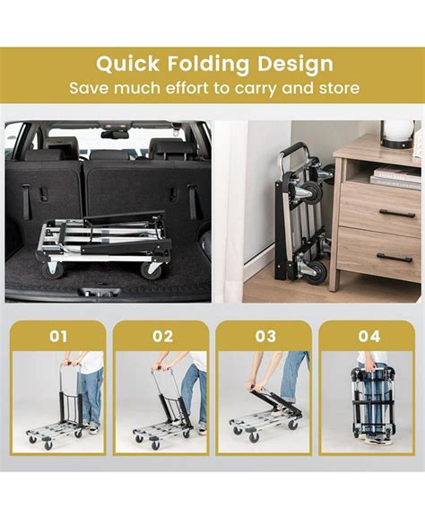 Sut Folding Hand Truck Aluminum Utility Dolly Platform Cart With