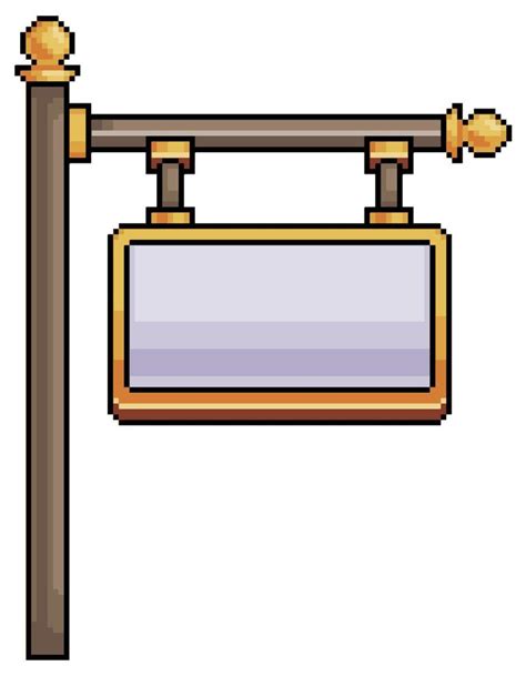 Pixel Art Shop Metallic Sign Old Commercial Establishment Sign Vector