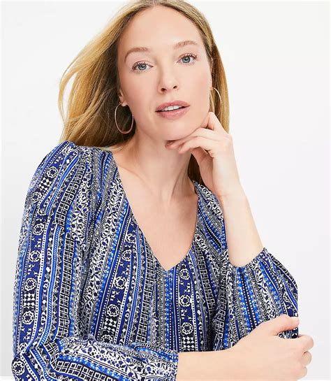 Ribbon Floral V Neck Blouse