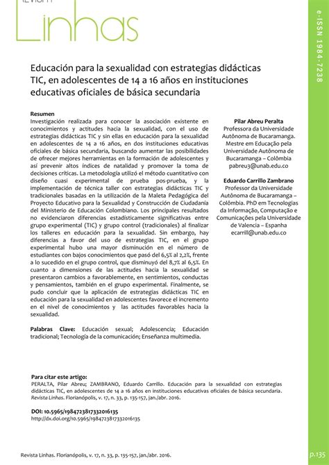 PDF Educación para la sexualidad con estrategias didácticas TIC en adolescentes de 14 a 16