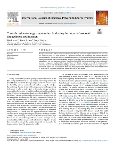 Pdf Towards Resilient Energy Communities Evaluating The Impact Of