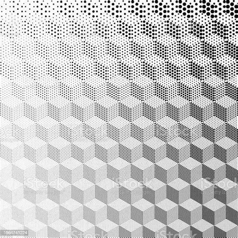 세 가지 크기의 도트가 있는 큐브 패턴 수직 굵은 그라데이션 3차원 형태에 대한 스톡 벡터 아트 및 기타 이미지 3차원 형태 개념 검은색 Istock