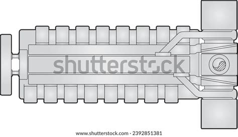 Reciprocating Internal Combustion Engine Drawing Showing Stock Vector