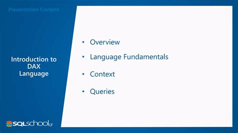 Introduction To Dax Language Pdf Databases Computer Software And Applications