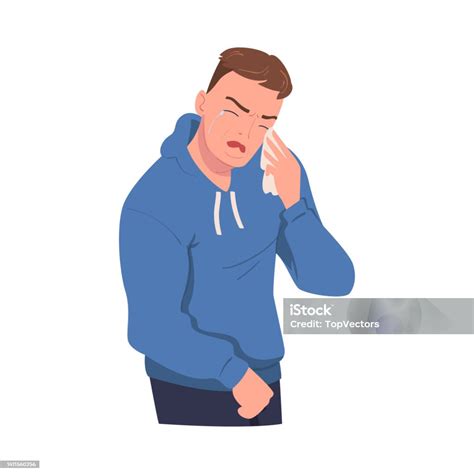 슬픔과 슬픔에서 울고 흐느끼는 우는 남자 캐릭터 슬프고 화가 난 벡터 일러스트 레이 션 감정에 대한 스톡 벡터 아트 및 기타 이미지 감정 남자 남자들만 Istock