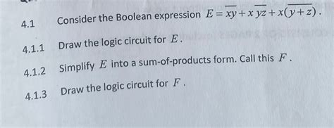 Solved 41 ﻿consider The Boolean Expression