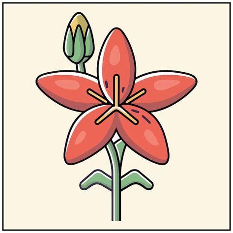 Premium Vector Lily Color Vector Illustration