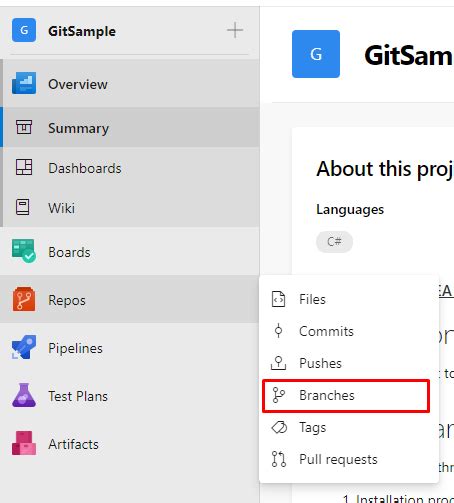 Deleting The Branch Of A Repository Inside Of Azure Devops Web Ui