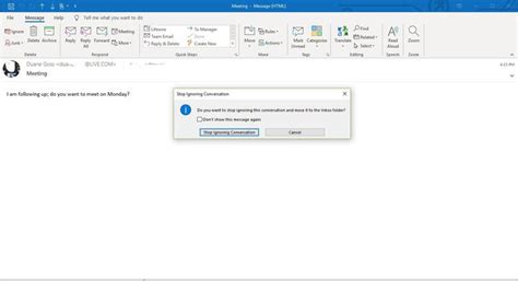 How To Delete And Mute A Conversation In Outlook