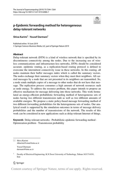 P Epidemic Forwarding Method For Heterogeneous Delay Tolerant Networks