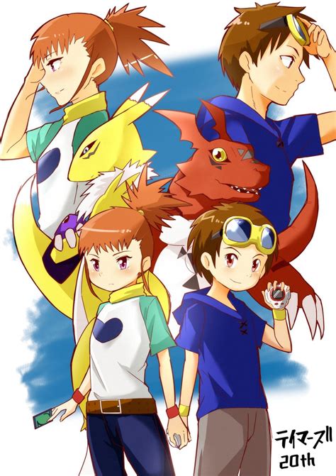 Renamon Makino Ruki Guilmon And Matsuda Takato Digimon And More Drawn By Kuretudenn