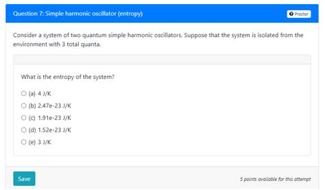 Solved Question Simple Harmonic Oscillator Entropy Chegg