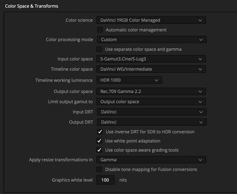 Color Management Method Causing Different Results Rdavinciresolve