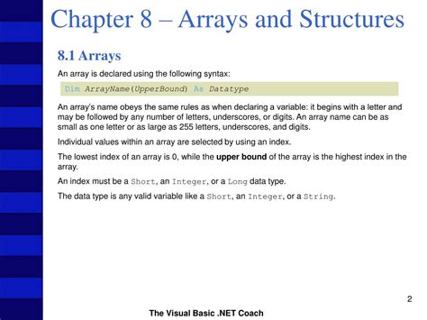 PPT Chapter 8 Arrays And Structures PowerPoint Presentation Free Download ID 1280442