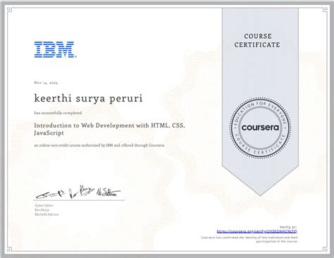 P Keerthi On Linkedin Webdevelopment Html Css Javascript Coursera
