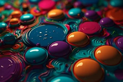 Premium Ai Image Iridescent Acrylic Drops Abstract Background Neural Network Ai Generated