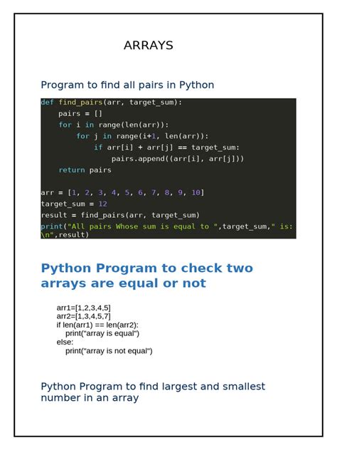 Arrays Answers Python Pdf Computer Programming Algorithms And