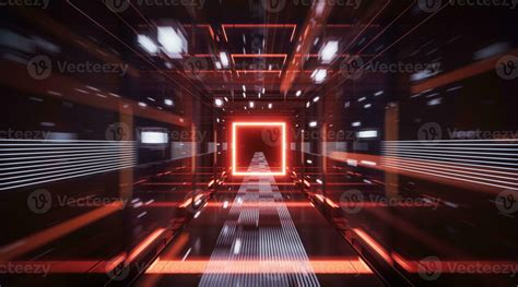 Digital Cyberspace Sci Fi Concept Tunnel 3d Rendering 27778157 Stock