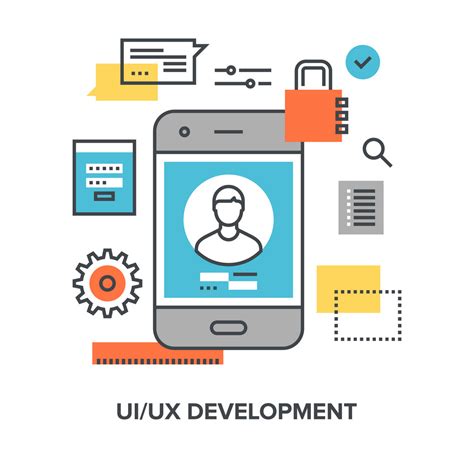 vector illustration of ui ux developmentflat line design concept