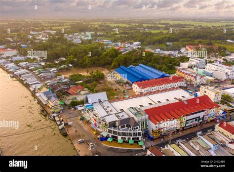 Nga Nam city seen from above in the morning. This is the most typical ...