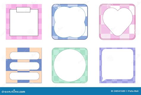 Collection Set Of Cute Checkerboard Gingham Paper Notepad Memo Planner Sticky Note Reminder