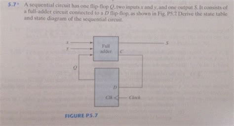 Solved 57 A Sequential Circuit Has One Flip Flop Qtwo