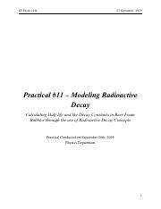 Practical Modeling Radioactive Decay Pdf IB Physics HL