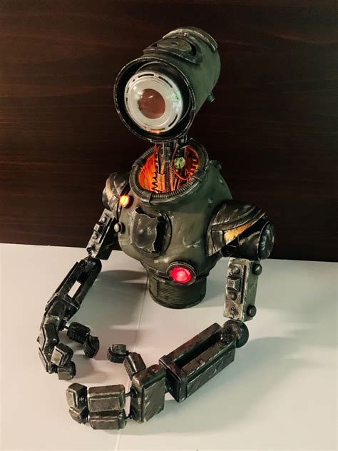 Cybot 257 Robot Sculpture Cyberpunk Helmet Metal Artwork