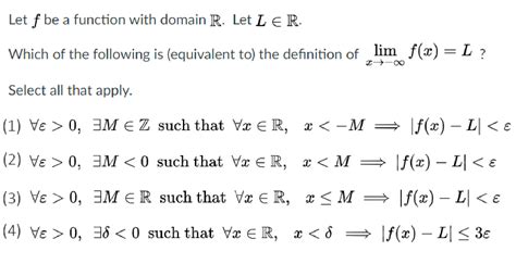 solved let f be a function with domain r let ler which of