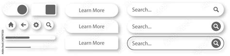 vetor de set of search bar boxes web ui elements for browsers with