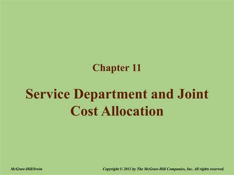 Service Department And Joint Cost Allocation Ppt