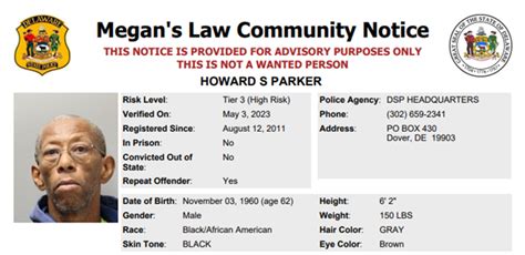 Homeless Sex Offender Notification Delaware State Police State Of