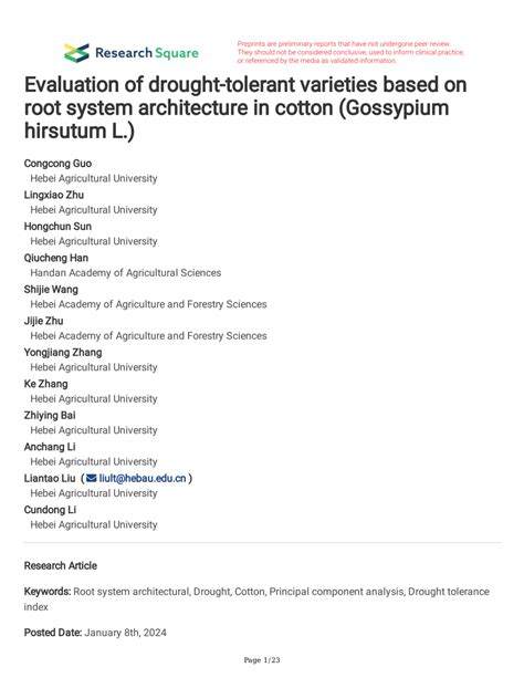 Pdf Evaluation Of Drought Tolerant Varieties Based On Root System