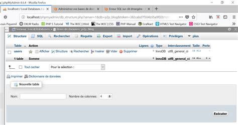 [résolu] erreur sql sur clé étrangére 1215 impossible d ajouter