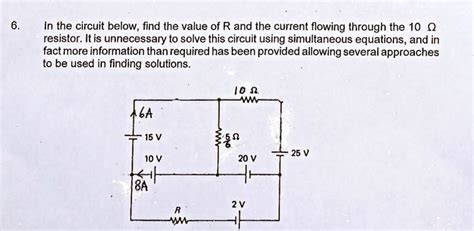 Solved In The Circuit Below Find The Value Of R And The Chegg