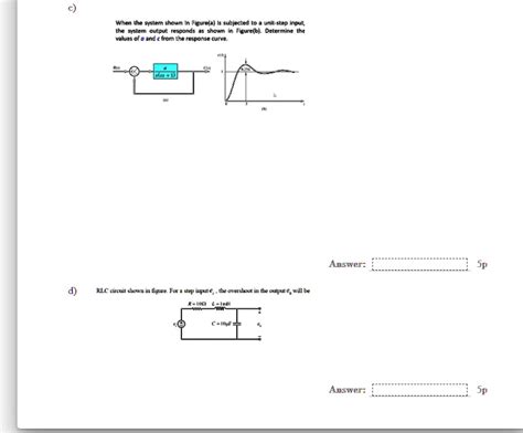 Solved When The System Shown In Figure A Is Subjected To A Unit Step Input The System Output