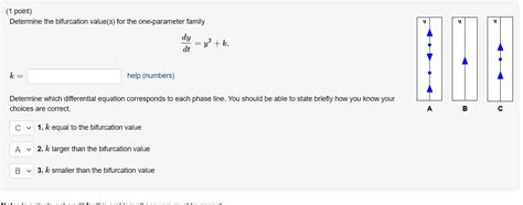 Solved 1 Point Determine The Bifurcation Value S For The