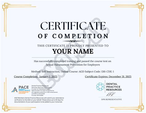 Sexual Harassment Certificate Upon Completion Employer Version