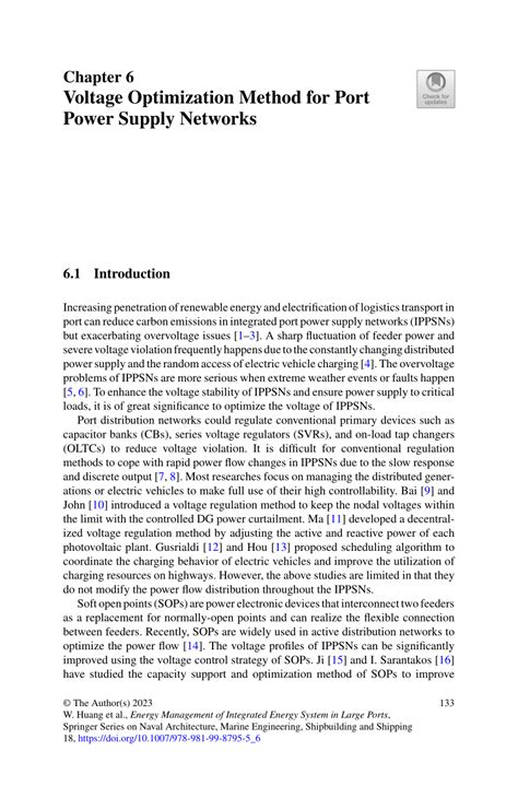 Pdf Voltage Optimization Method For Port Power Supply Networks