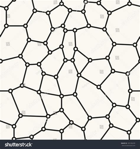 Seamless Pattern Irregular Abstract Grid Background With Round Nodes Reticulated Vector