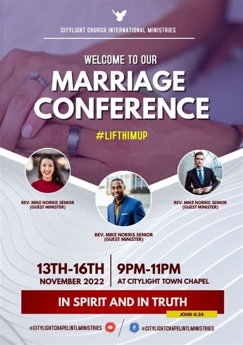 Marriage Conference Flyer Template Marriage Conference Social Media