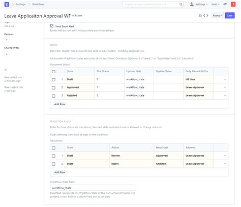 V12 Leave Application Workflow 2 By Reemamehta Frappe Hr