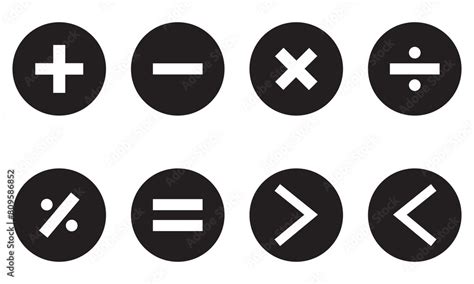 Mathematical Icon Math Calculations Addition Division Subtraction Multiplication Plus Minus