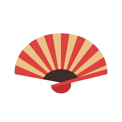 흰색 배경에 고립 된 전통적인 일본 팬 프리미엄 벡터