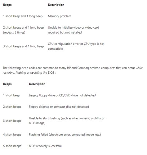 Hp Beep Code Reference Hp Support Community 8504478