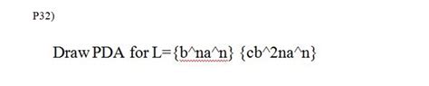 Solved Draw Pda For L Bnan Cb2nan