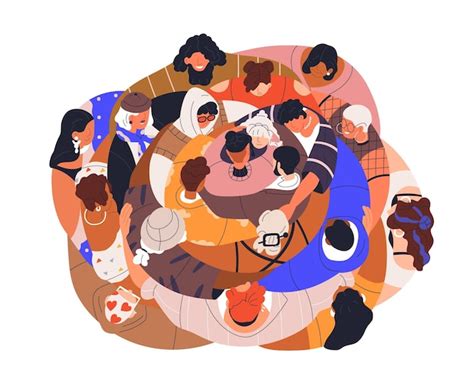 premium vector diverse united people group hug together top view