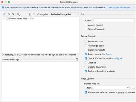 option to de activate sonarlint on commit is not available in intellij